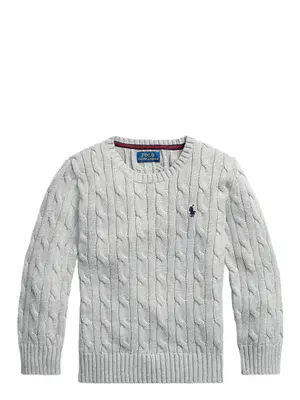 Ralph Lauren Cable-Knit Quarter-Zip Sweater League Heather