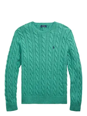 Ralph Lauren Cable-Knit Quarter-Zip Sweater Potomac Green Heather