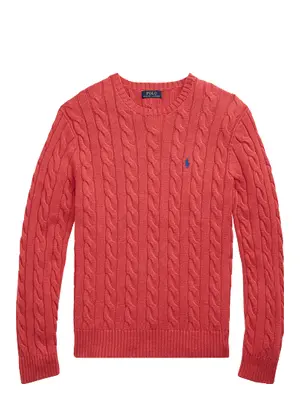 Ralph Lauren Cable-Knit Quarter-Zip Sweater Rosette Heather