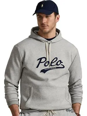 Ralph Lauren Logo Double-Knit Hoodie Andover Heather