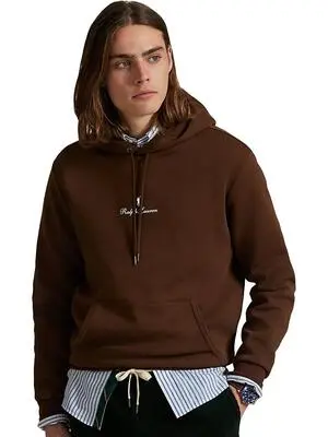 Ralph Lauren Logo Double-knit Hoodie - Branch Brown