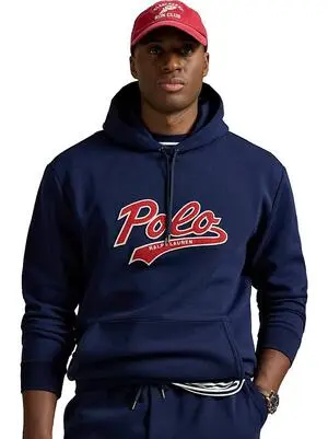 Ralph Lauren Logo Double-Knit Hoodie Cruise  Navy