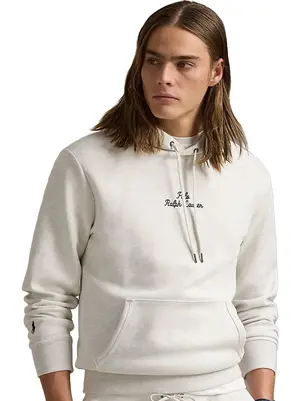 Ralph Lauren Logo Double-Knit Hoodie Soho Heather