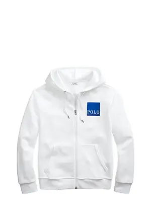 Ralph Lauren Logo Double-Knit Hoodie White