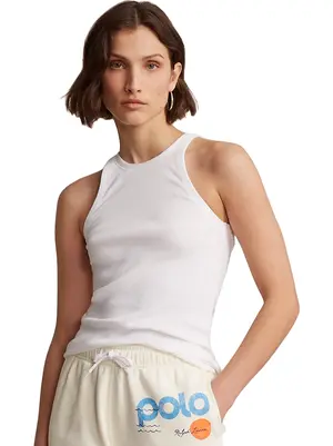 Ralph Lauren Ribbed Cotton Tank Top - White