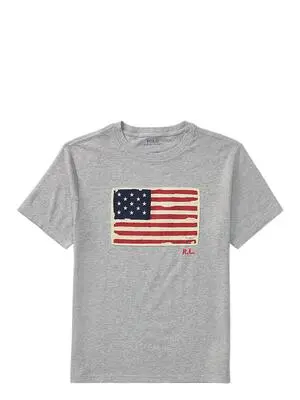 Ralph Lauren Flag Cotton Jersey Tee - Andover Heather