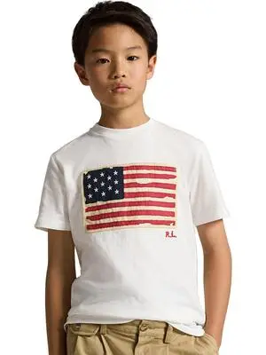 Ralph Lauren Flag Cotton Jersey Tee - White