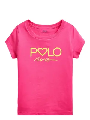 Ralph Lauren Logo Cotton Jersey Tee Accent Pink