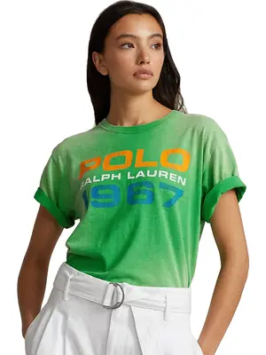 Ralph Lauren Logo Cotton Jersey Tee Tiller Green