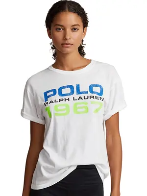 Ralph Lauren Logo Cotton Jersey Tee White