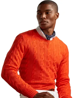 Ralph Lauren Cable-knit Cashmere Sweater - Bittersweet