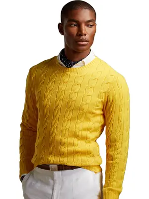 Ralph Lauren Cable-knit Cashmere Sweater - Classic Lemon Yellow