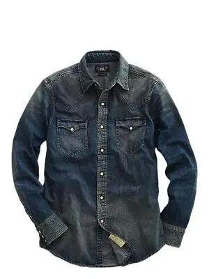 Ralph Lauren Slim Fit Denim Western Shirt - Dark Wash