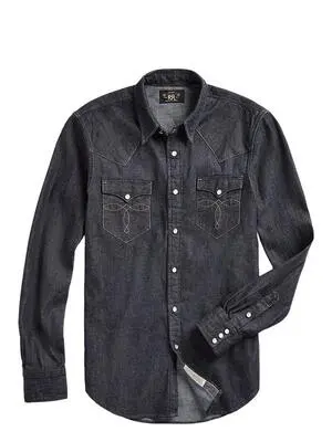 Ralph Lauren Slim Fit Denim Western Shirt - Rinse