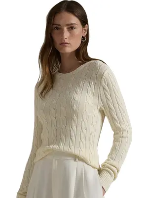 Ralph Lauren Ralph Lauren Cable-Knit Crewneck Sweater Cream