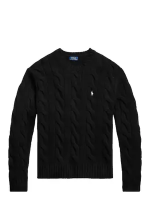 Ralph Lauren Ralph Lauren Cable-Knit Crewneck Sweater Polo Black