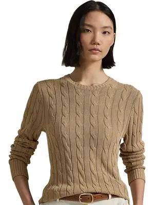 Ralph Lauren Cable-knit Crewneck Sweater - Tan