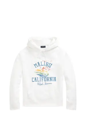 Ralph Lauren Fleece Graphic Hoodie Classic Oxford White