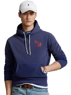 Ralph Lauren Fleece Graphic Hoodie Dark Cobalt