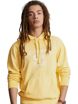 Ralph Lauren Fleece Graphic Hoodie Fall Yellow