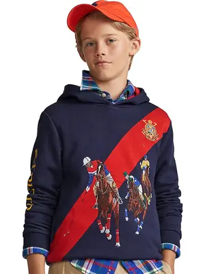 Ralph Lauren Fleece Graphic Hoodie Newport Navy Multi