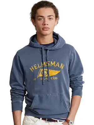 Ralph Lauren Fleece Graphic Hoodie Royal Navy