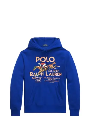 Ralph Lauren Fleece Graphic Hoodie Rugby Royal