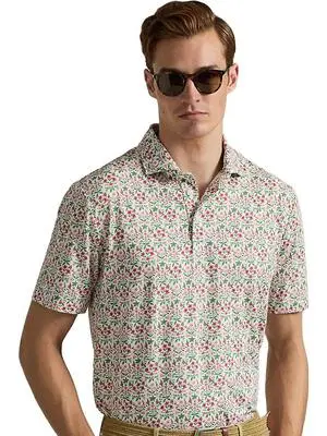 Ralph Lauren Classic Fit Performance Polo Shirt Ceramic White Floral