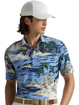 Ralph Lauren Classic Fit Performance Polo Shirt Office Blue Tropical Have