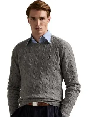 Ralph Lauren Cable-knit Wool-cashmere Sweater - Fawn Grey Heather