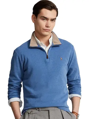 Ralph Lauren Ralph Lauren Estate-Rib Quarter-Zip Pullover Blue/heather