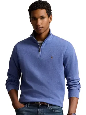 Ralph Lauren Ralph Lauren Estate-Rib Quarter-Zip Pullover Faded Royal Heather