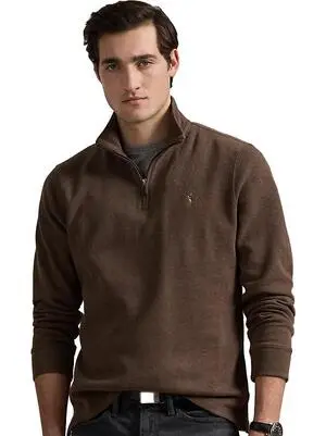 Ralph Lauren Ralph Lauren Estate-Rib Quarter-Zip Pullover Nutmeg Brown Heather