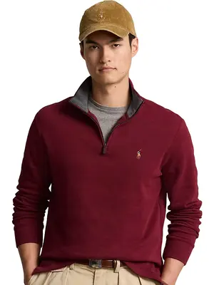 Ralph Lauren Ralph Lauren Estate-Rib Quarter-Zip Pullover Red Carpet Heather