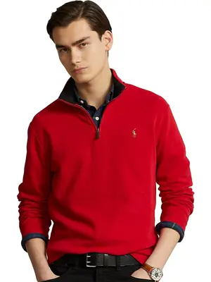 Ralph Lauren Ralph Lauren Estate-Rib Quarter-Zip Pullover Red/polo Black