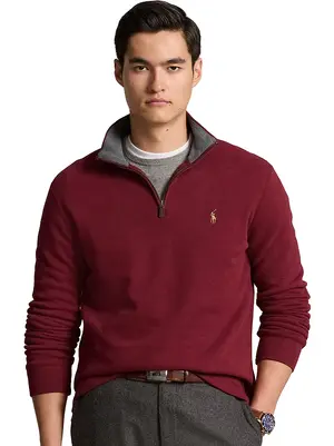 Ralph Lauren Ralph Lauren Estate-Rib Quarter-Zip Pullover Rl 2000 Red/cruise Navy I
