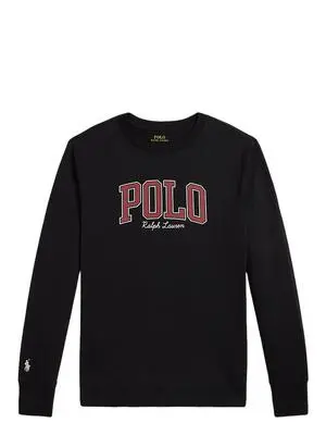 Ralph Lauren Logo Cotton Long-sleeve Tee Polo Black