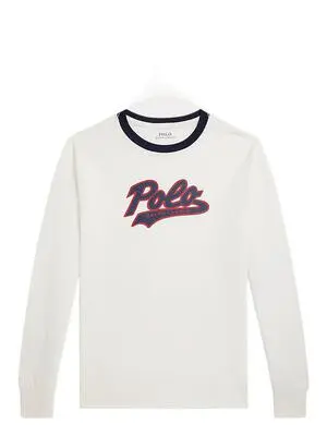 Ralph Lauren Logo Cotton Long-sleeve Tee - White