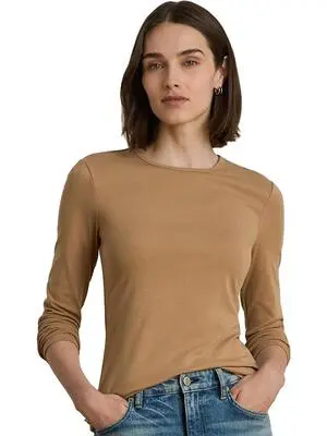 Ralph Lauren Stretch Cotton Long-sleeve Tee - Classic Camel