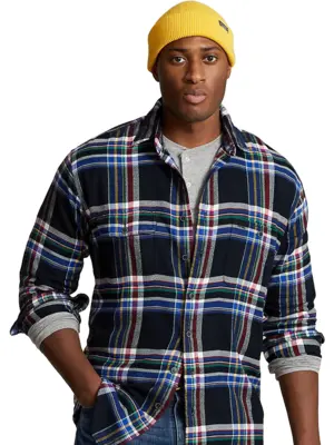 Ralph Lauren Plaid Twill Workshirt Black/royal Multi