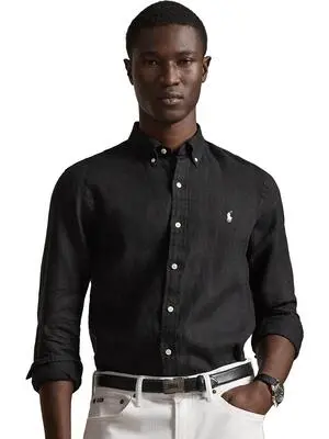 Ralph Lauren Slim Fit Linen Shirt - Polo Black