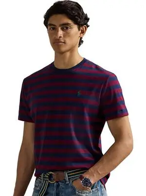 Ralph Lauren Classic Fit Striped Jersey T-shirt - Classic Wine/cruise Navy