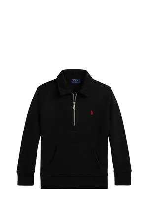 Ralph Lauren Fleece Collared Sweatshirt Polo Black/c3870