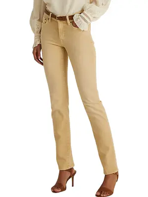 Ralph Lauren Mid-Rise Straight Leg Jean Almond Wash