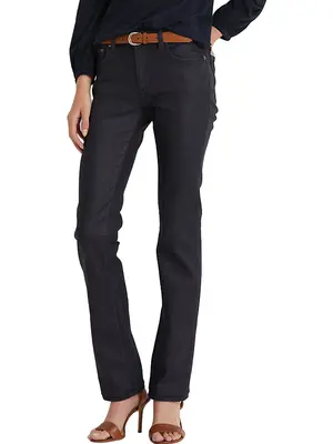 Ralph Lauren Mid-Rise Straight Leg Jean Coated Navy Wash