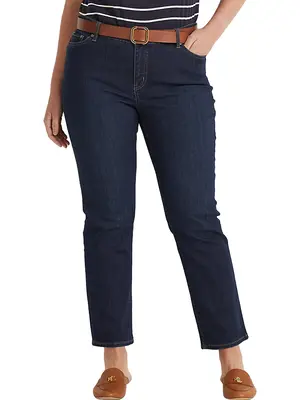 Ralph Lauren Mid-Rise Straight Leg Jean Deep Royal Wash