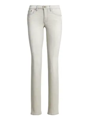 Ralph Lauren Mid-Rise Straight Leg Jean Soft Grey Wash