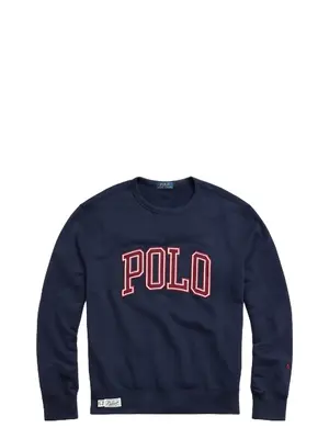 Ralph Lauren Logo Fleece Sweatshirt Cruise Navy W/ Red Logo