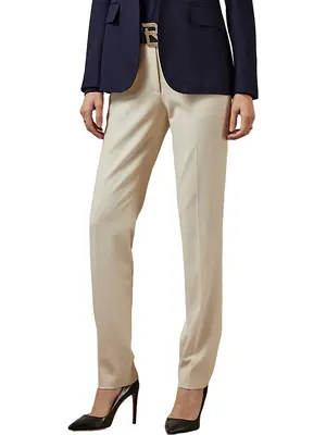 Ralph Lauren Simone Wool Crepe Pant Parchment Cream