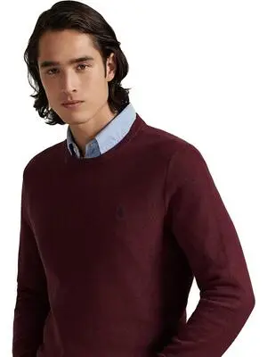 Ralph Lauren Mesh-knit Cotton Crewneck Sweater - Red Wine